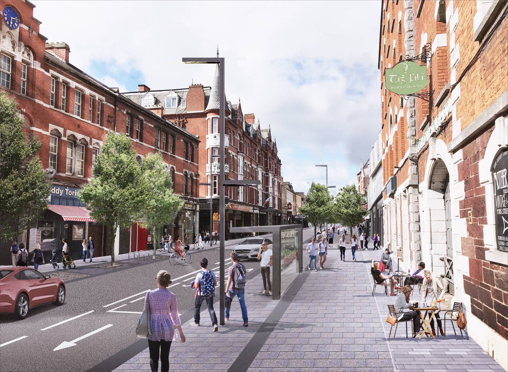 Temporary footpath extension for city street