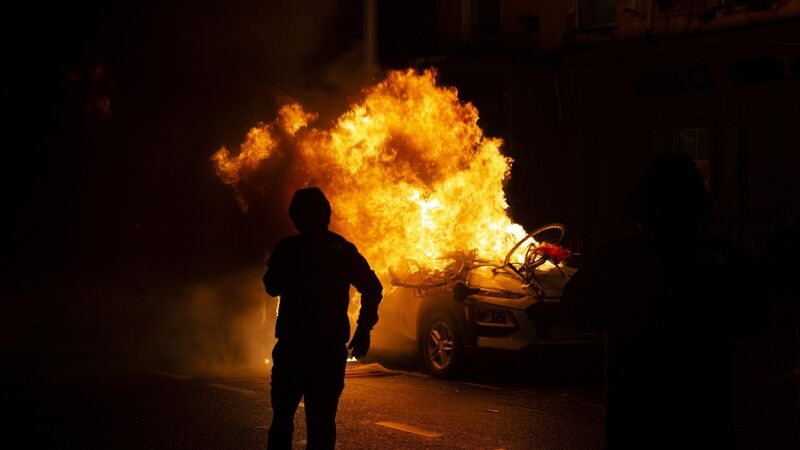 Live: Garda car set on fire and Luas tram attacked in Dublin