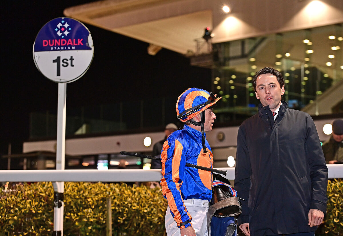 Wayne Lordan back in the winner's enclosure in Dundalk on Tuesday night
