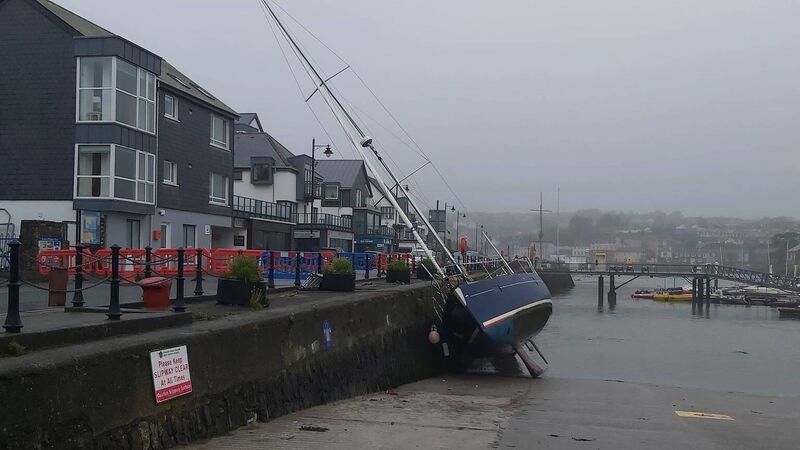 Boat blocking road in Kinsale