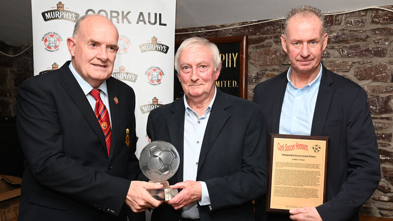 Sydney Venner is thrilled to be recognised by the AUL for a Distinguished Service to Cork Soccer ...