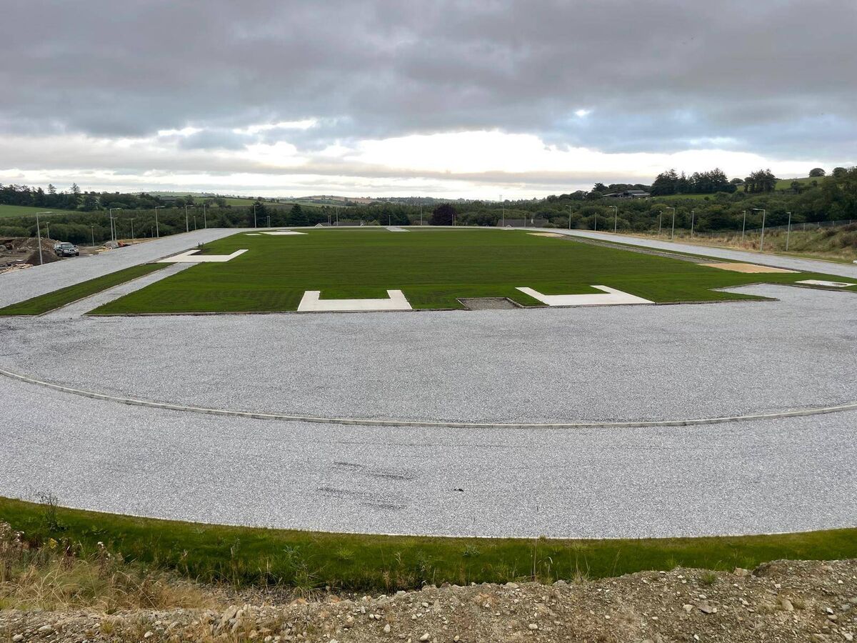 Bandon AC's track works on the home straight after grant