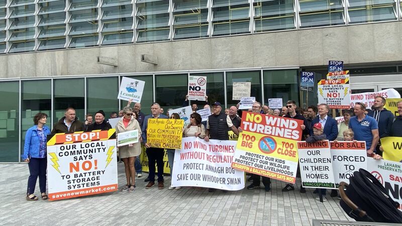 Wind and solar farms spark protest at Cork council building