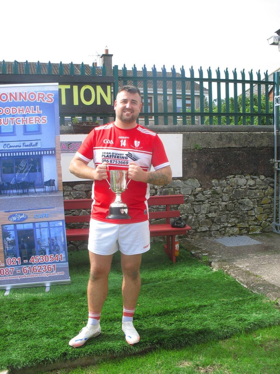 Lough Rovers footballers lift Flor McCarthy Cup against Ballinure at ...